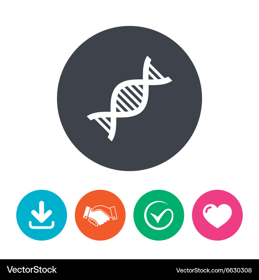 Dna sign icon deoxyribonucleic acid symbol Vector Image