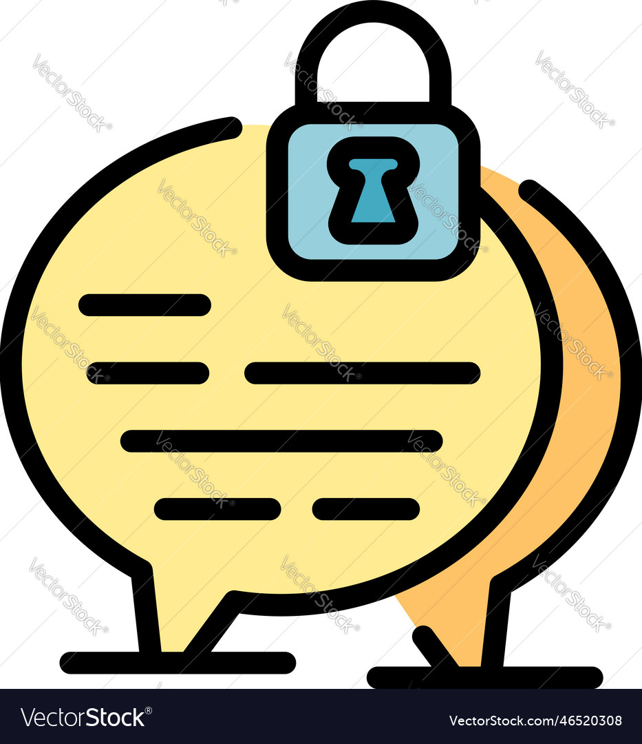 Encrypted chat icon flat Royalty Free Vector Image