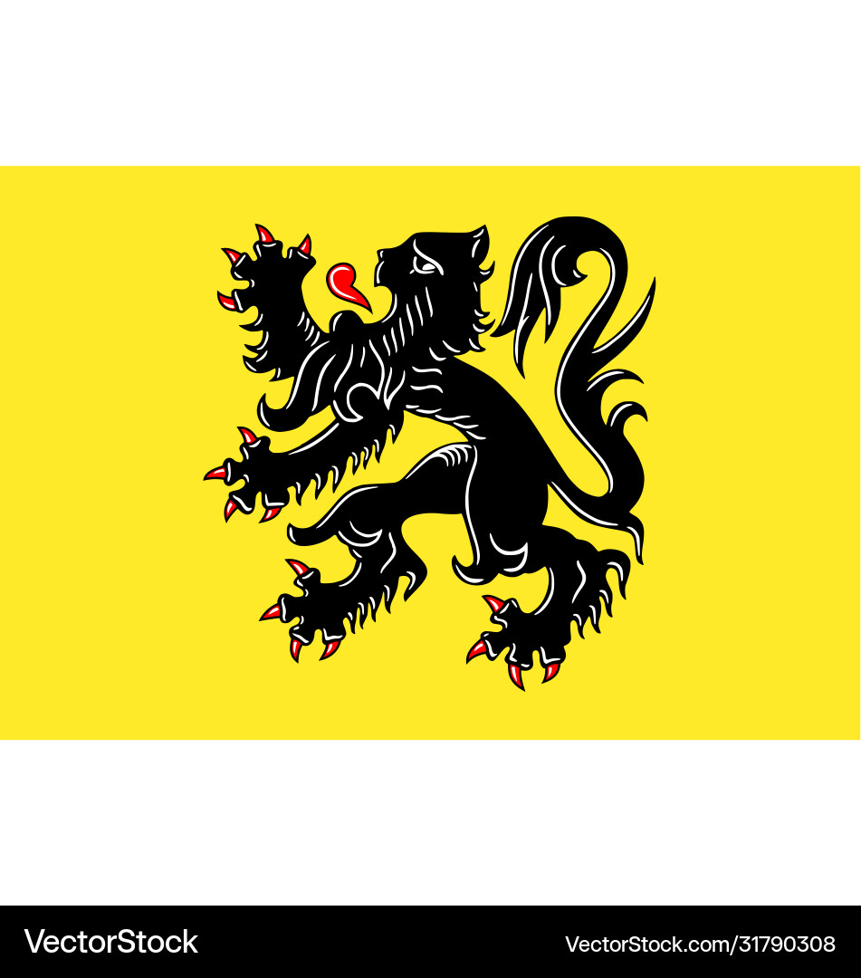 Flag flanders in belgium Royalty Free Vector Image