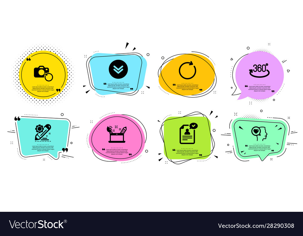 Full Rotation Synchronize And Scroll Down Icons Vector Image