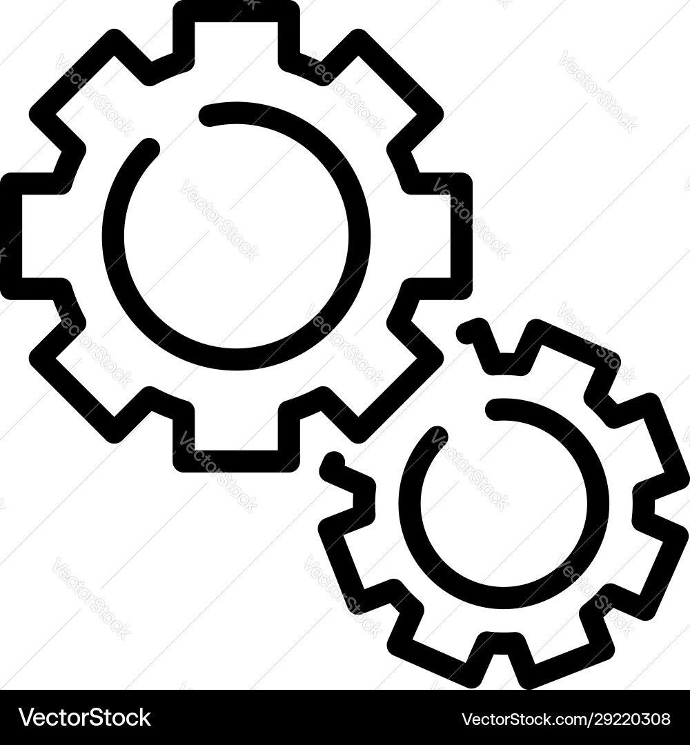 Gear mechanism icon outline style Royalty Free Vector Image