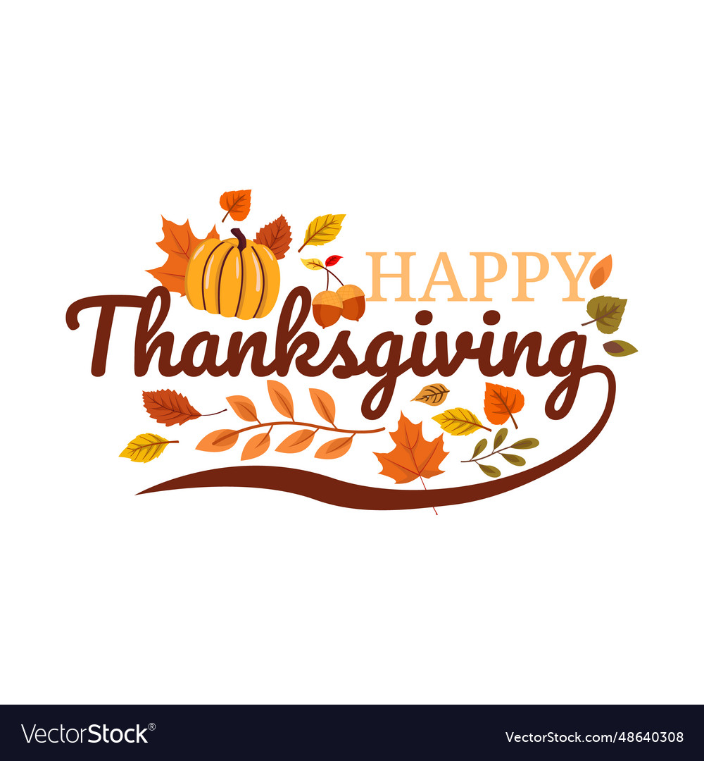 Happy thanksgiving autumn holiday background Vector Image