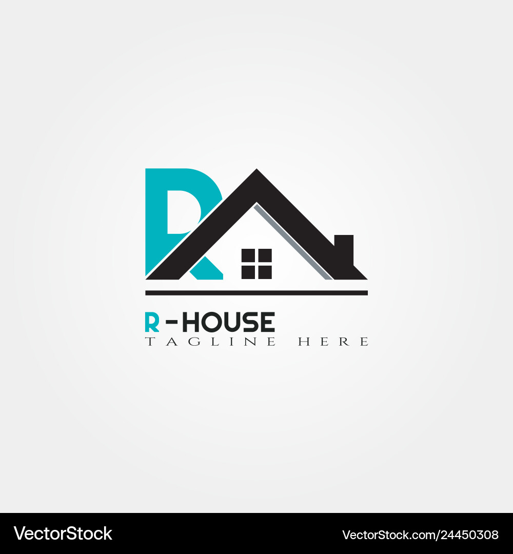 House icon template with r letter home creative Vector Image