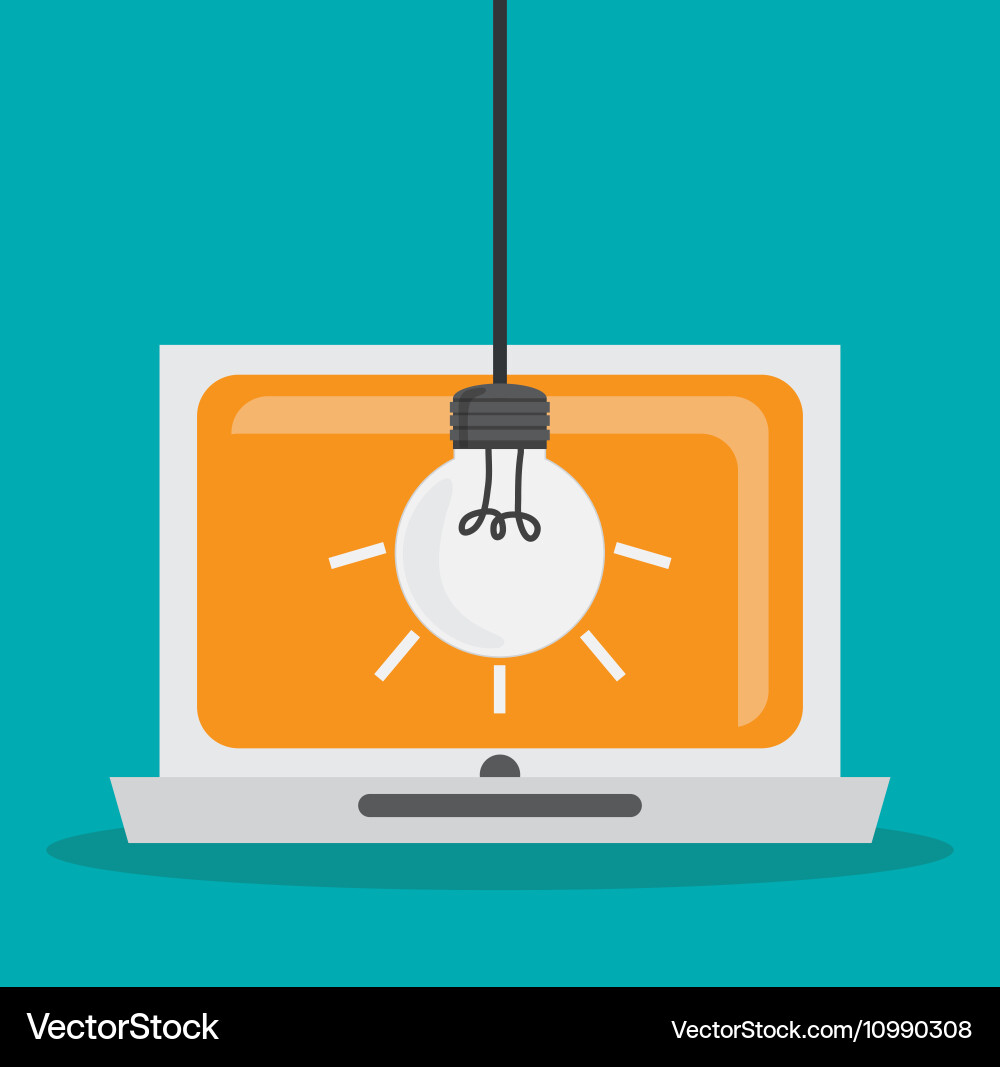 Laptop of office and work design Royalty Free Vector Image