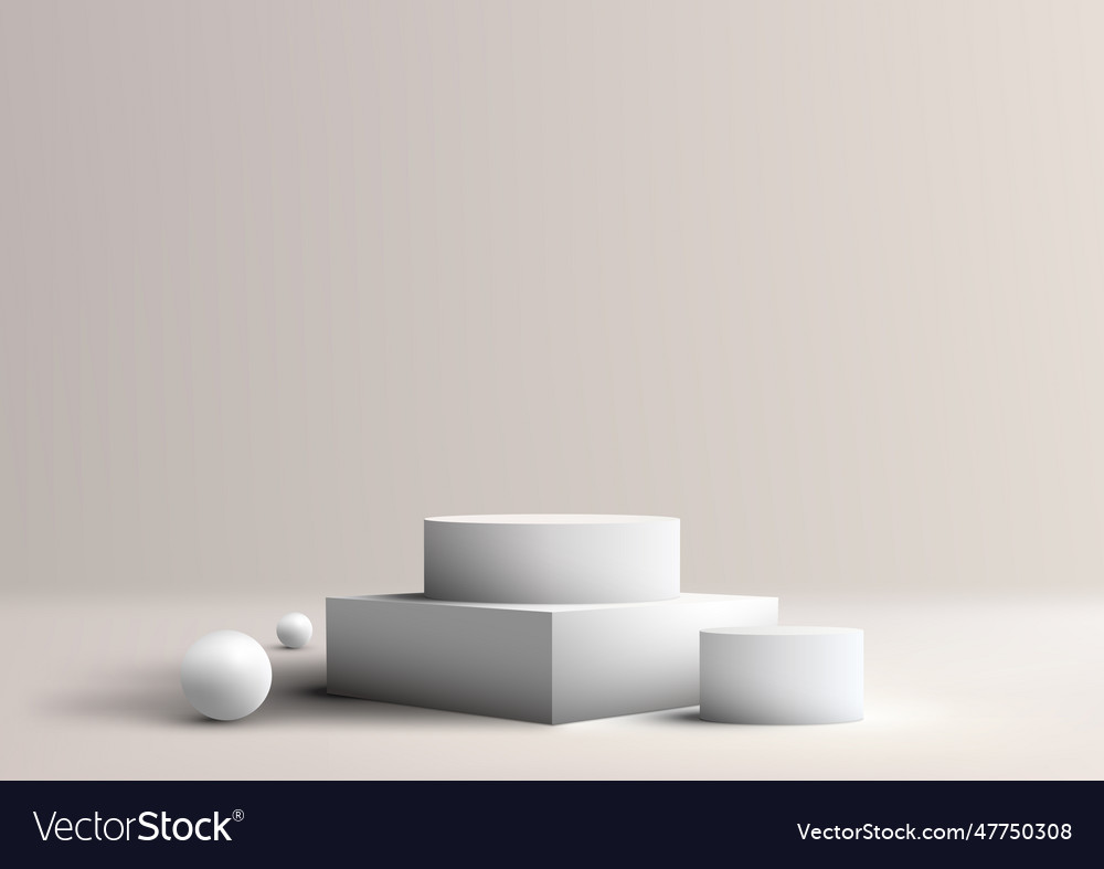Minimalist contemporary white interior design Vector Image