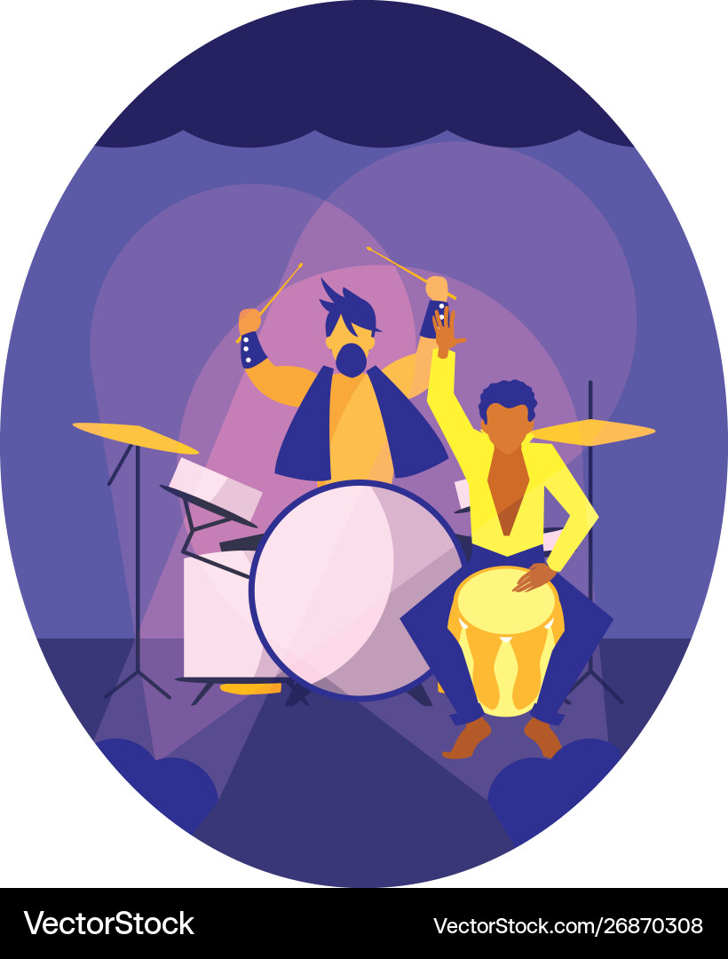 People musicians concert event design Royalty Free Vector
