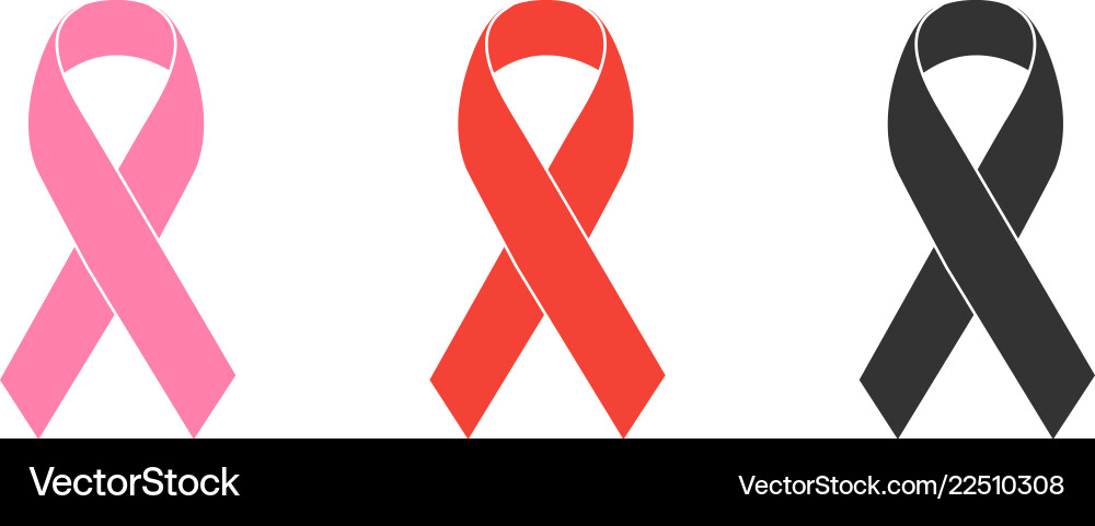 Pink red and black ribbons Royalty Free Vector Image