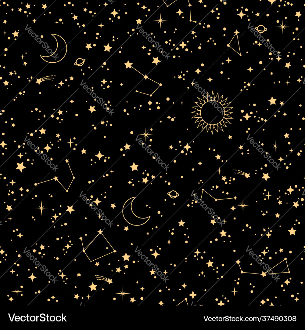 Seamless starry cosmos with stars Royalty Free Vector Image