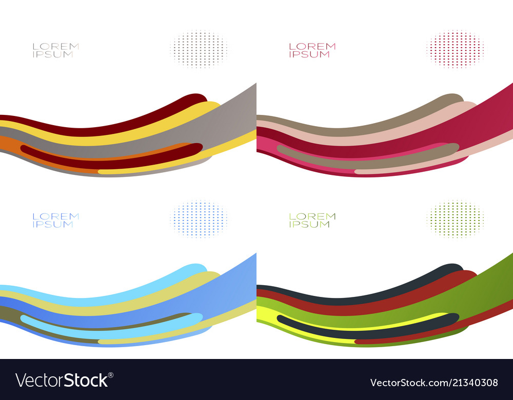 Smooth abstract colorful backgrounds set - eps10 Vector Image