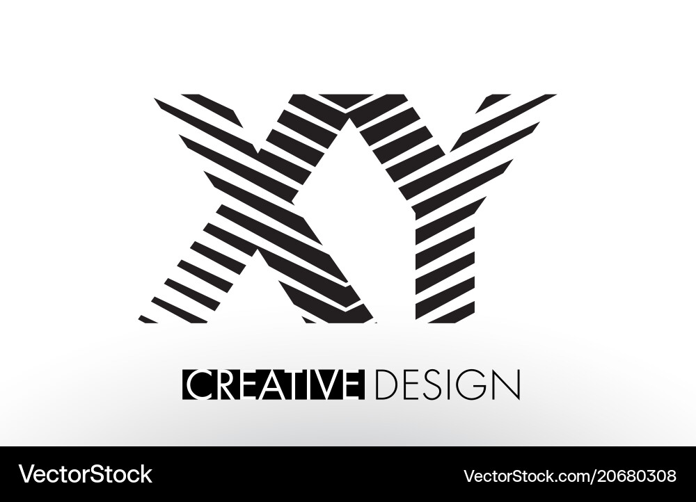 Xy x y lines letter design with creative elegant Vector Image