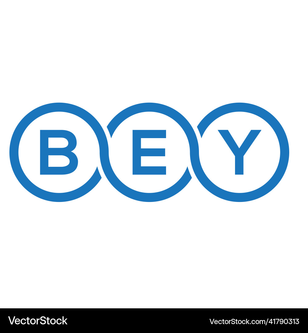 Bey letter logo design on white background Vector Image