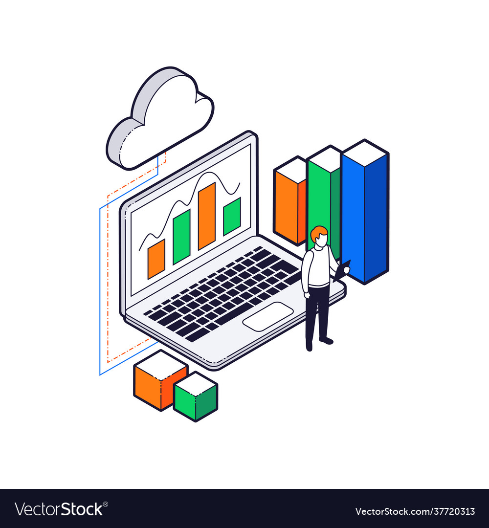 Big data analysis icon Royalty Free Vector Image