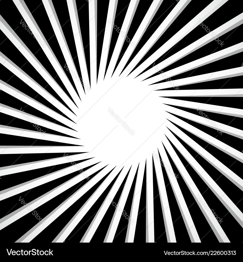 Black and white radial - radiating lines circular Vector Image