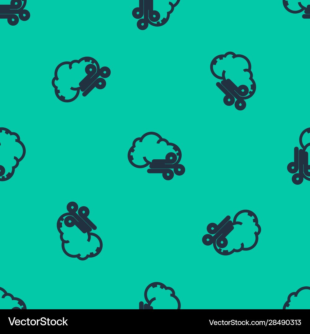 Blue line windy weather icon isolated seamless Vector Image