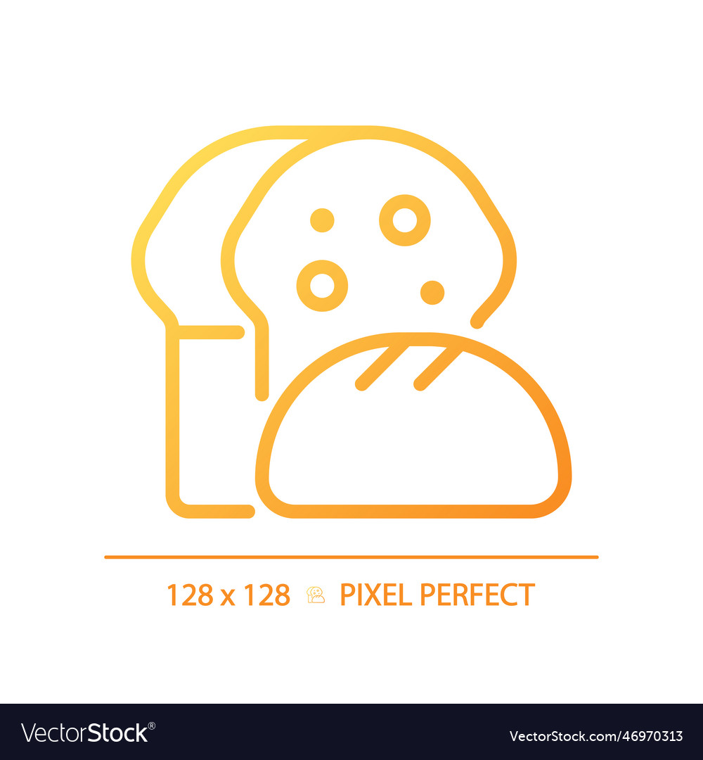 Bread pixel perfect gradient linear icon Vector Image