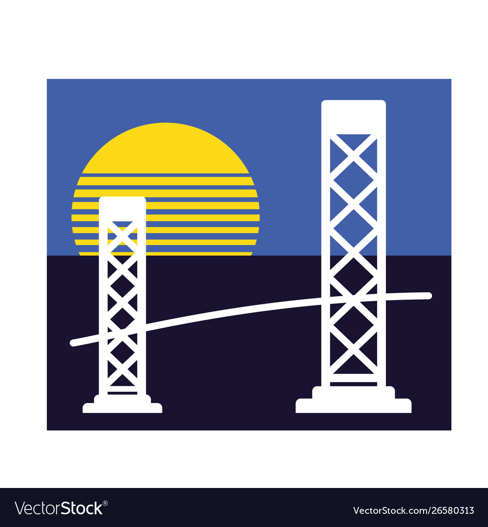 Bridge simple on white background Royalty Free Vector Image