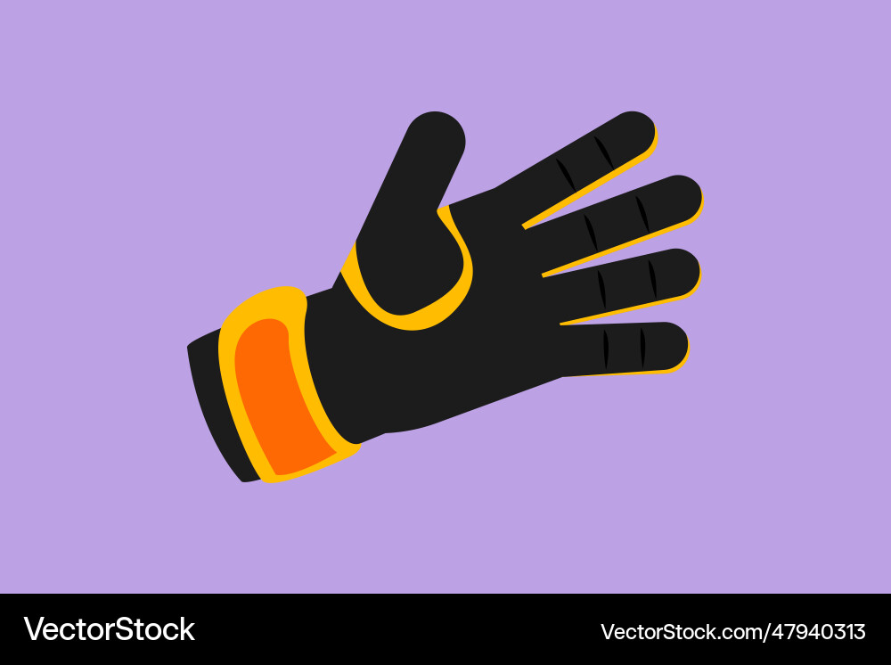 Character flat drawing soccer goalkeeper gloves Vector Image
