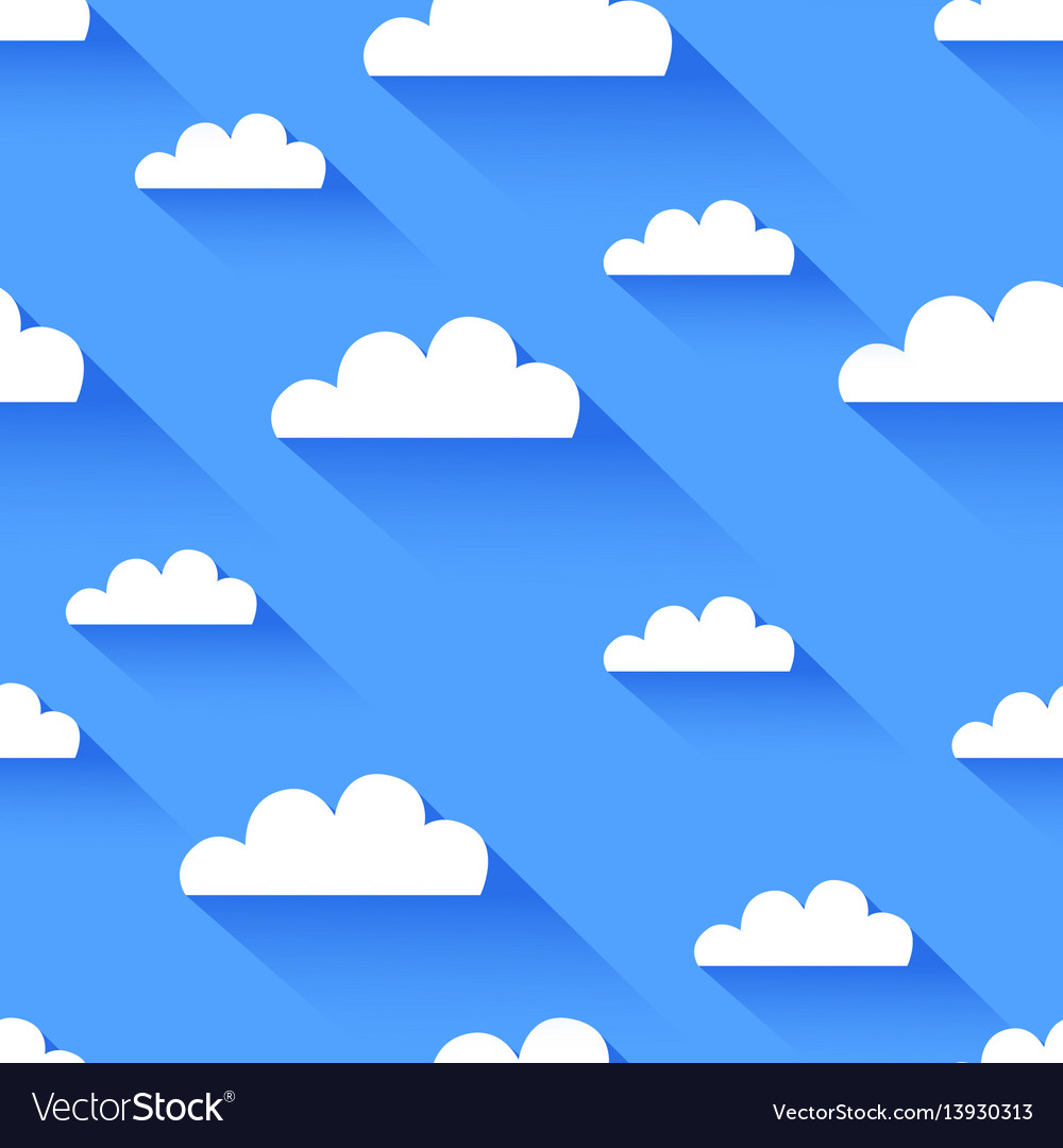 Clean flat cloud seamless background Royalty Free Vector