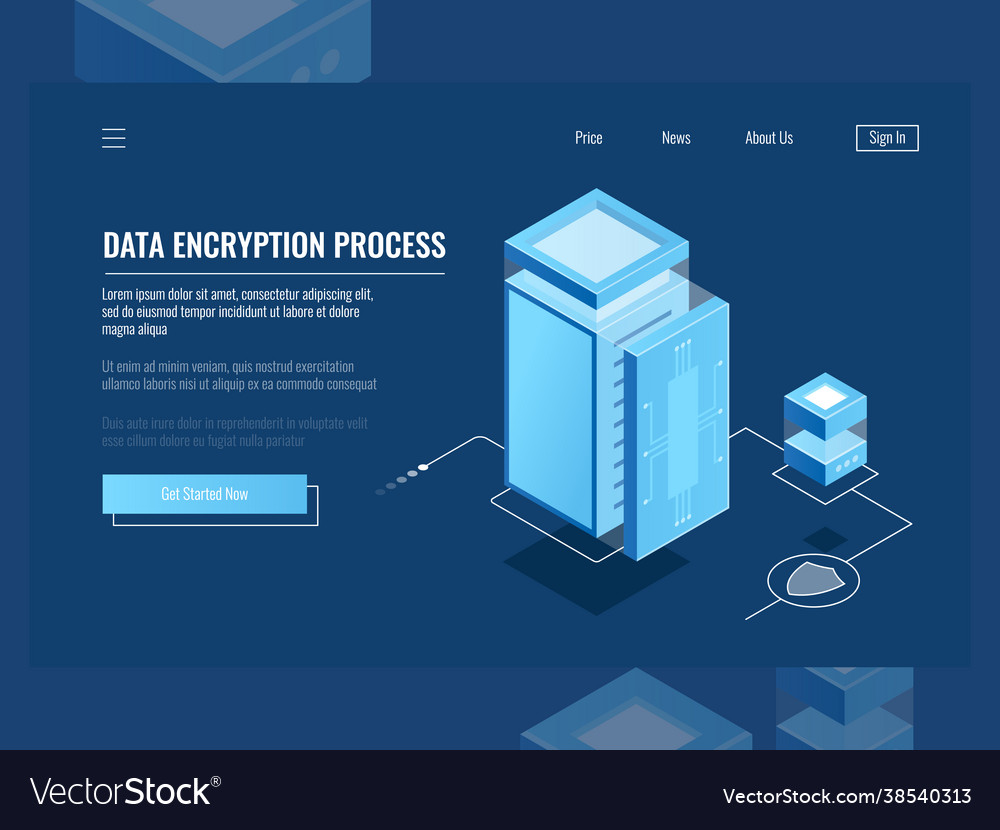 Data Encryption Process Protection Digital Vector Image