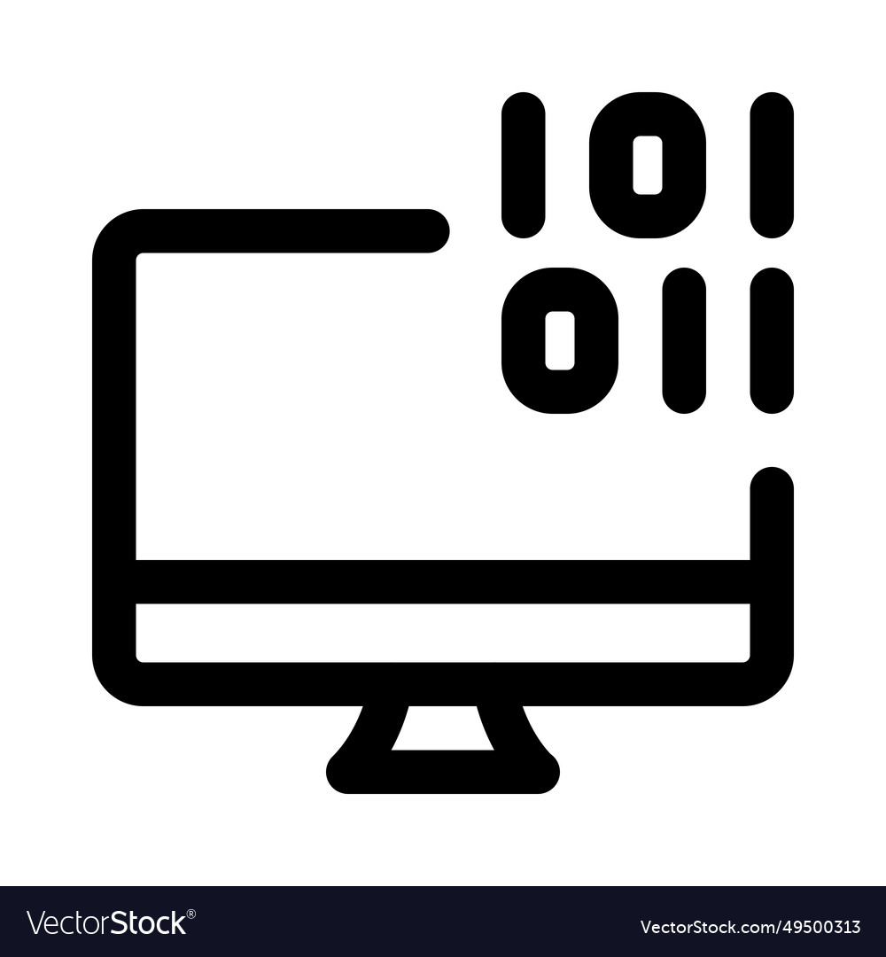 Desktop use binary code for process information Vector Image