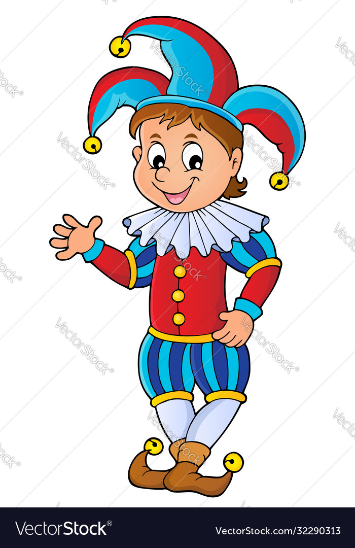 Happy jester theme image 1 Royalty Free Vector Image