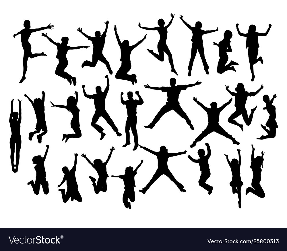 Happy jumping Royalty Free Vector Image - VectorStock