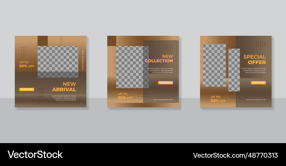 Minimalist promotion square web banner for social Vector Image