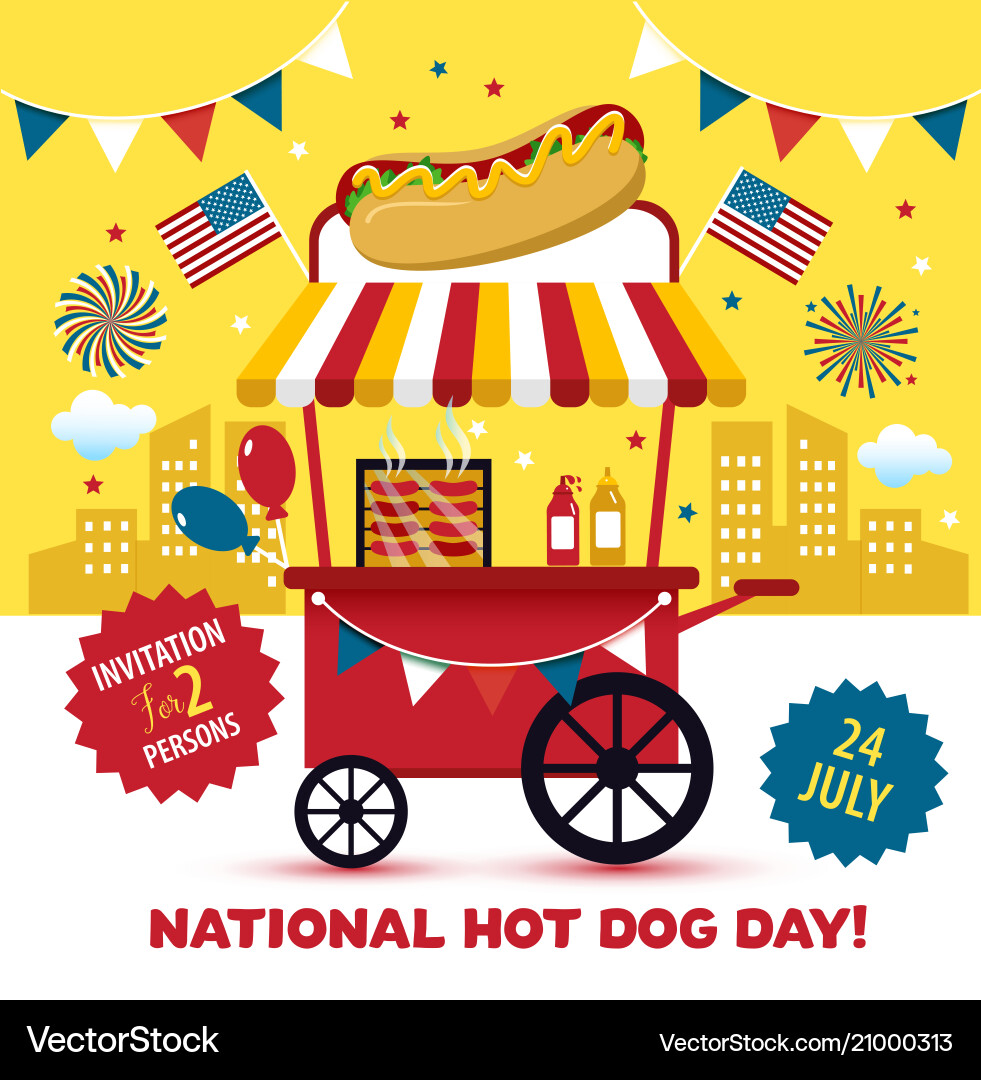 National hot dog day Royalty Free Vector Image
