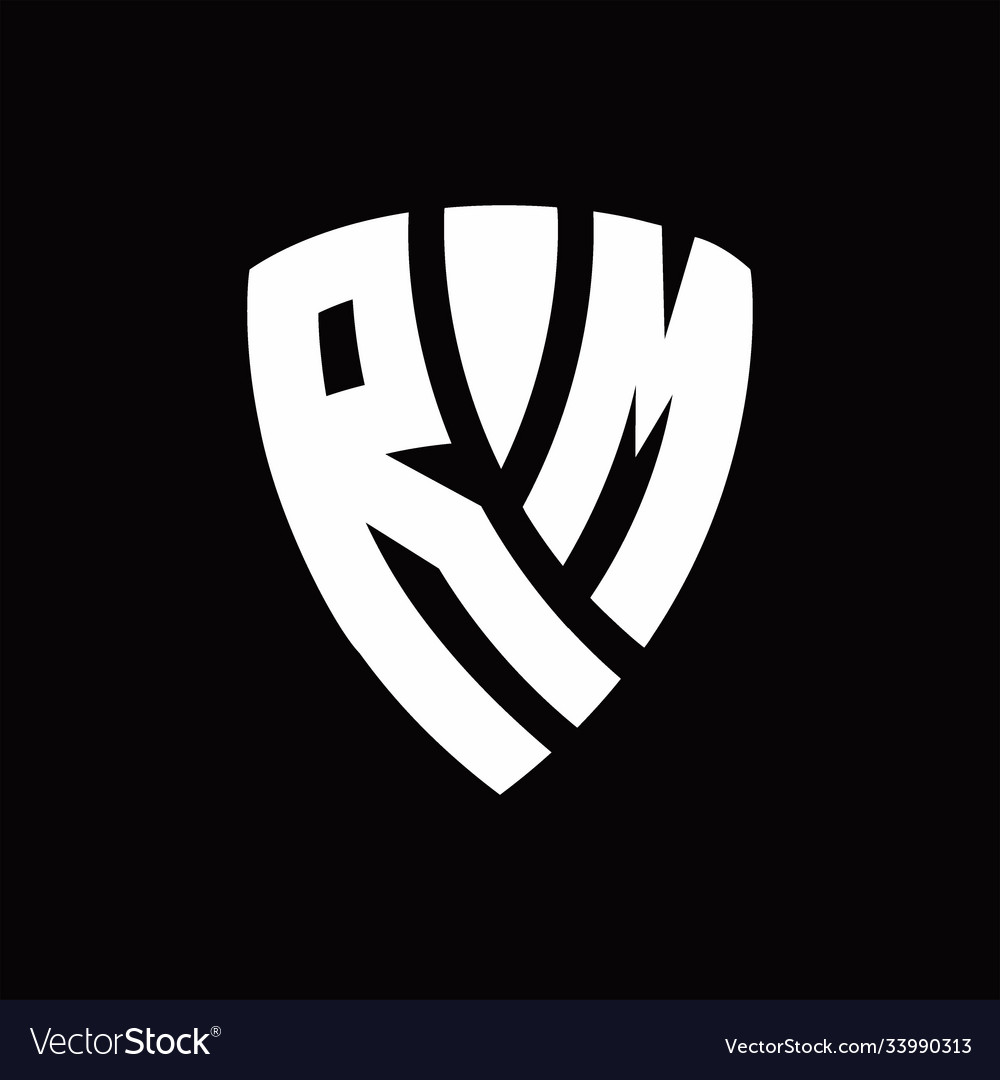 Rm logo monogram with shield elements shape Vector Image