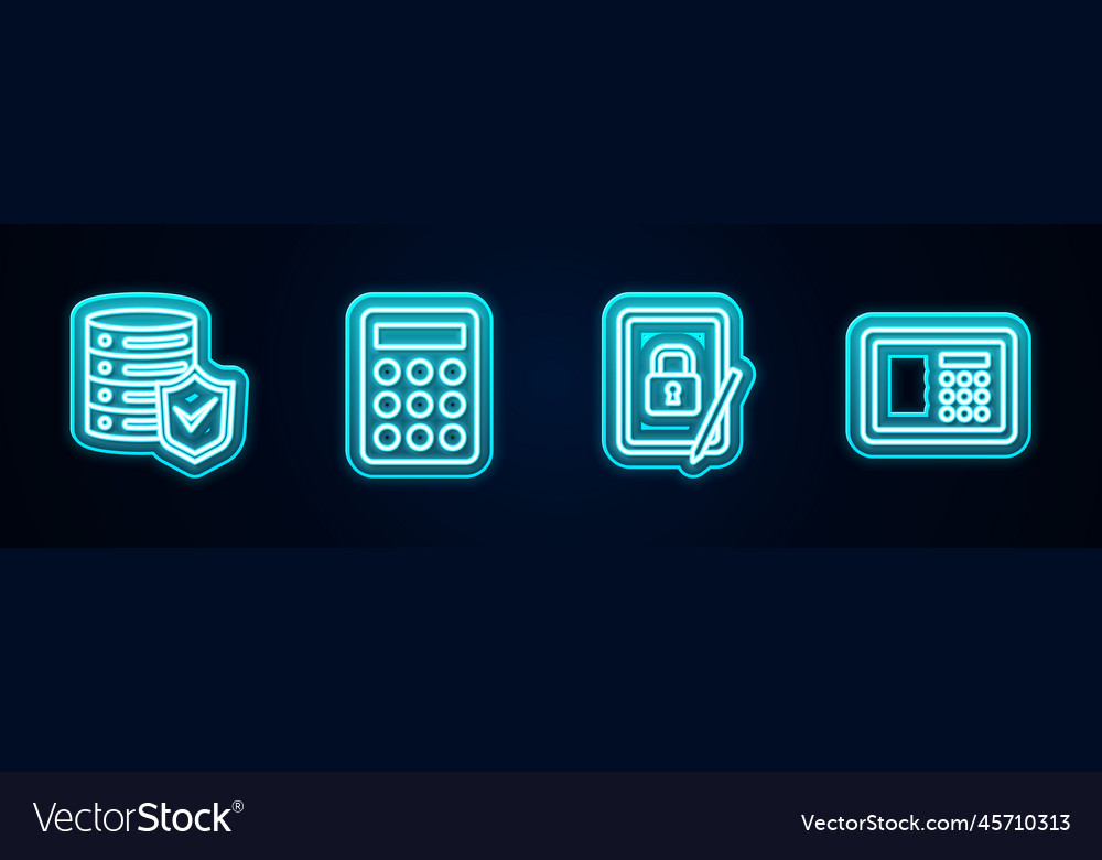 Set line server with shield password protection Vector Image