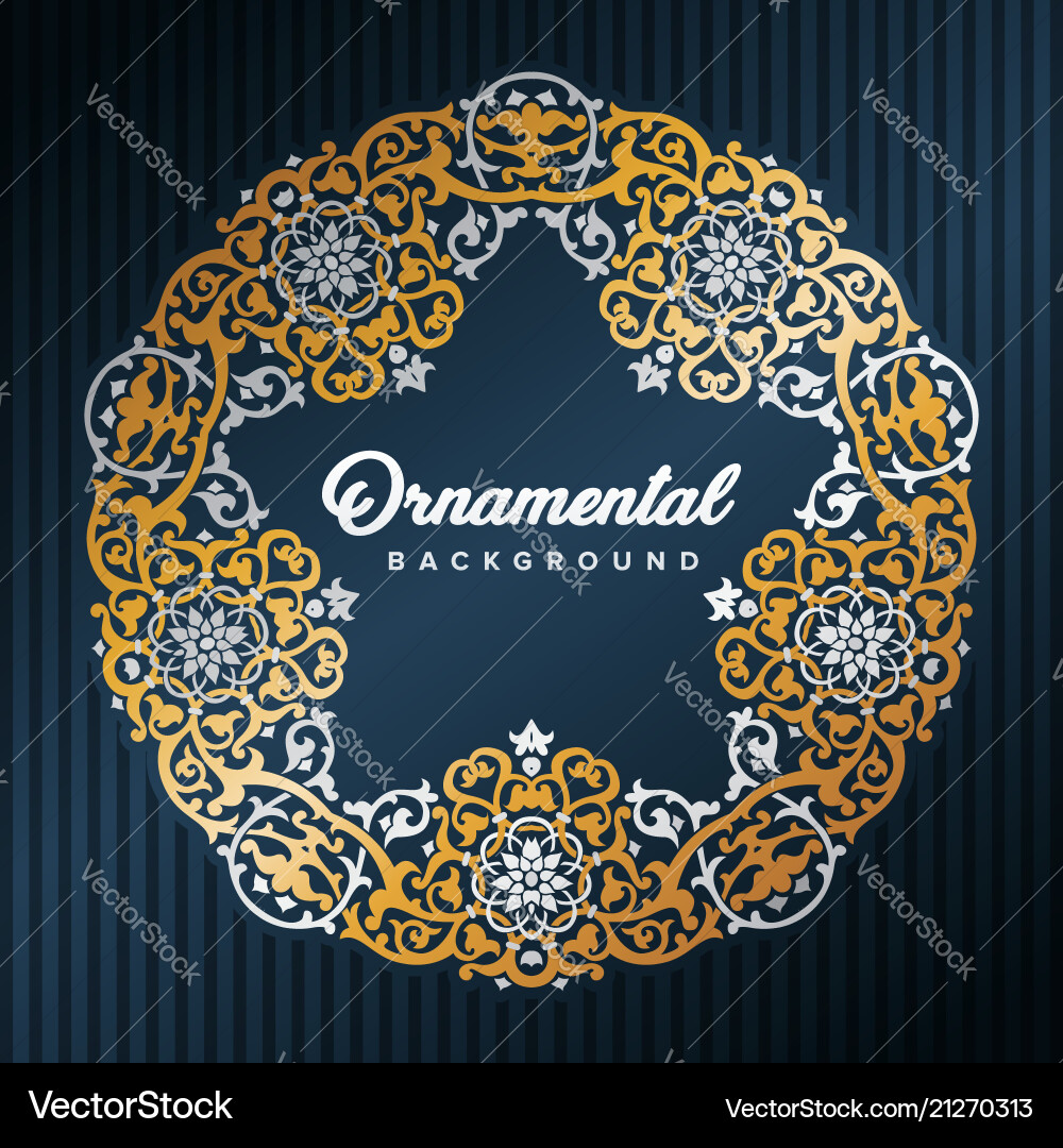 Star arabic frame islamic design framed golden Vector Image