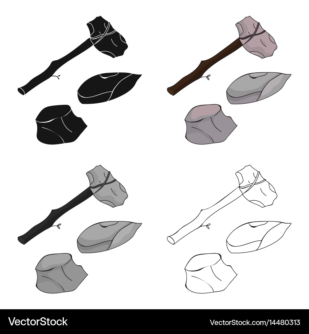 Stone tools icon in cartoon style isolated on Vector Image