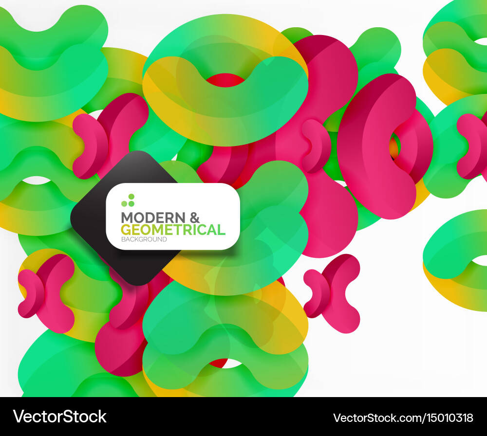 Abstract color geometric round shapes on white Vector Image