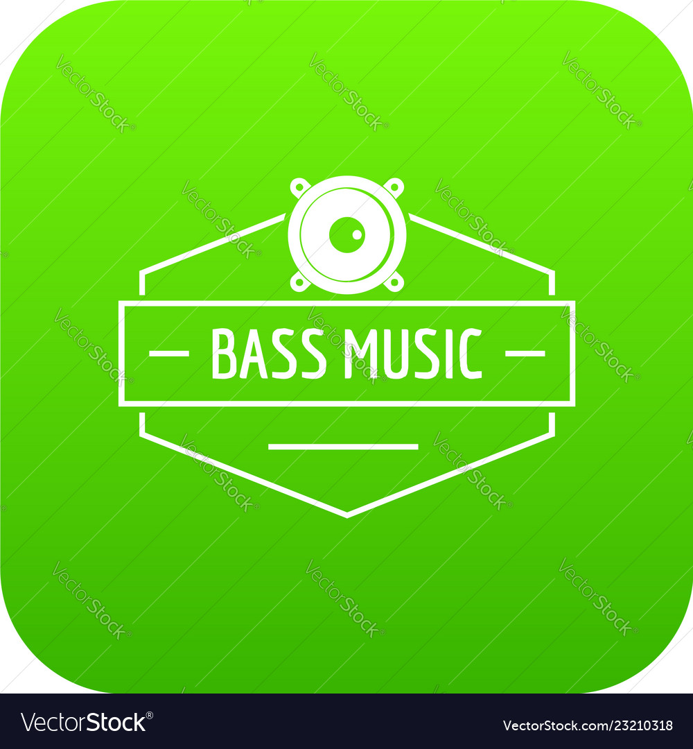 Bass music icon green Royalty Free Vector Image