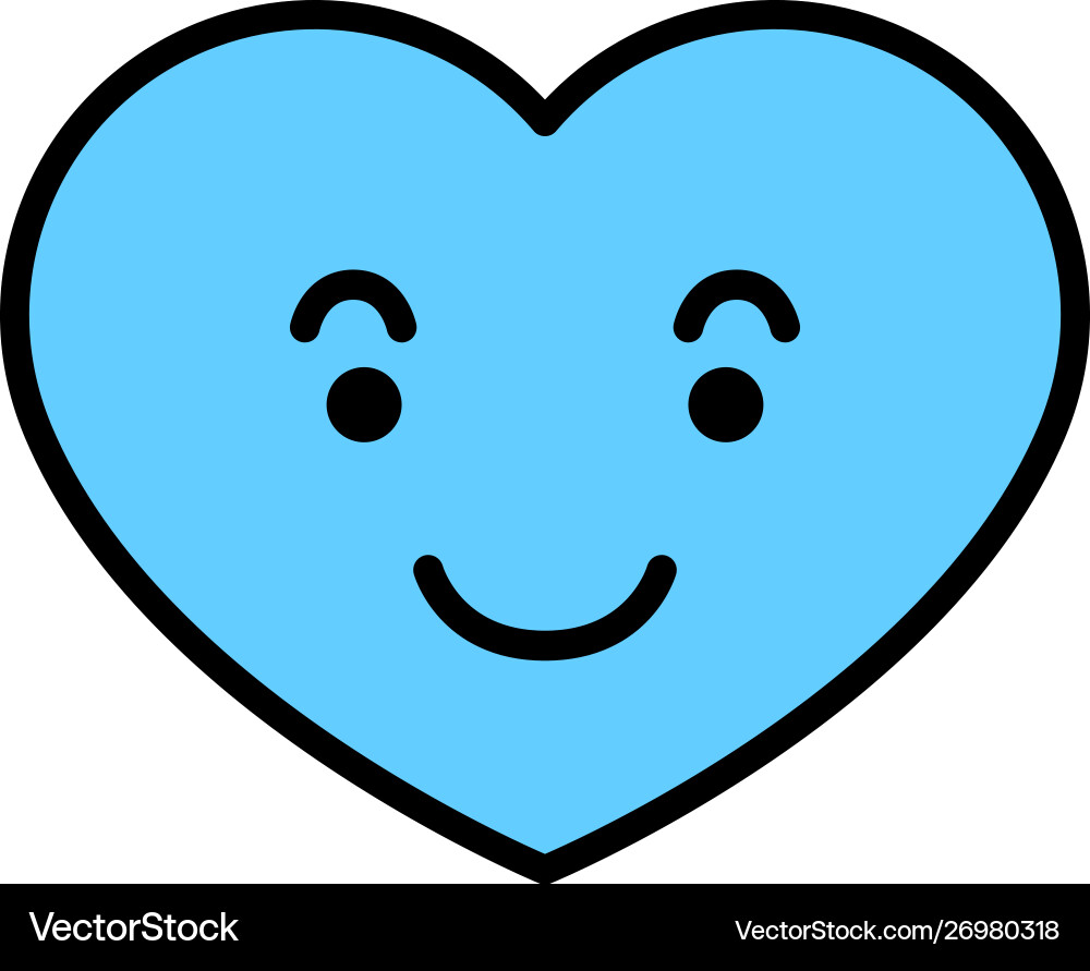 Blue heart emoticon icon Royalty Free Vector Image