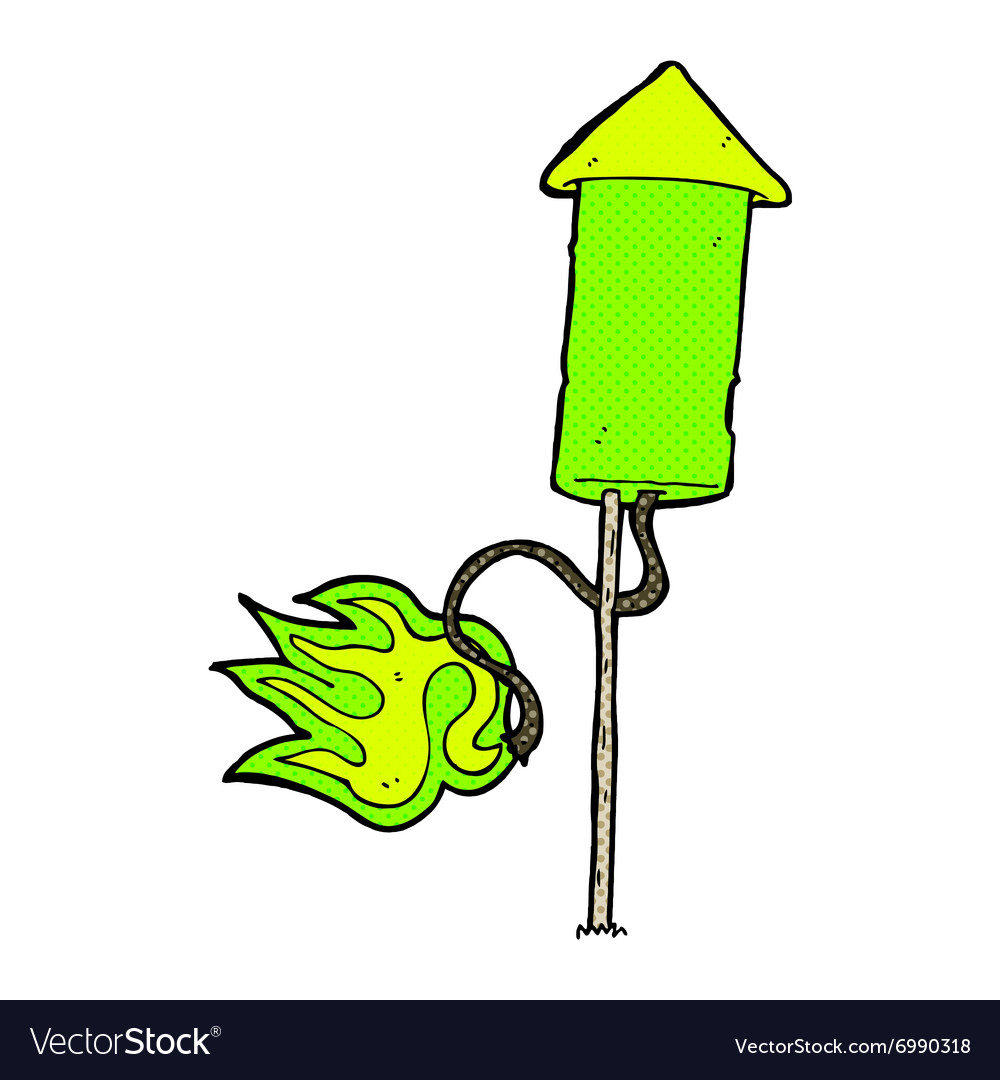 Comic cartoon firework Royalty Free Vector Image