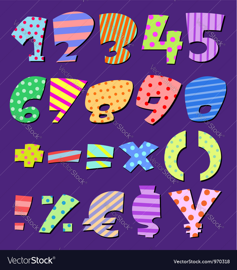 Comic numbers Royalty Free Vector Image - VectorStock
