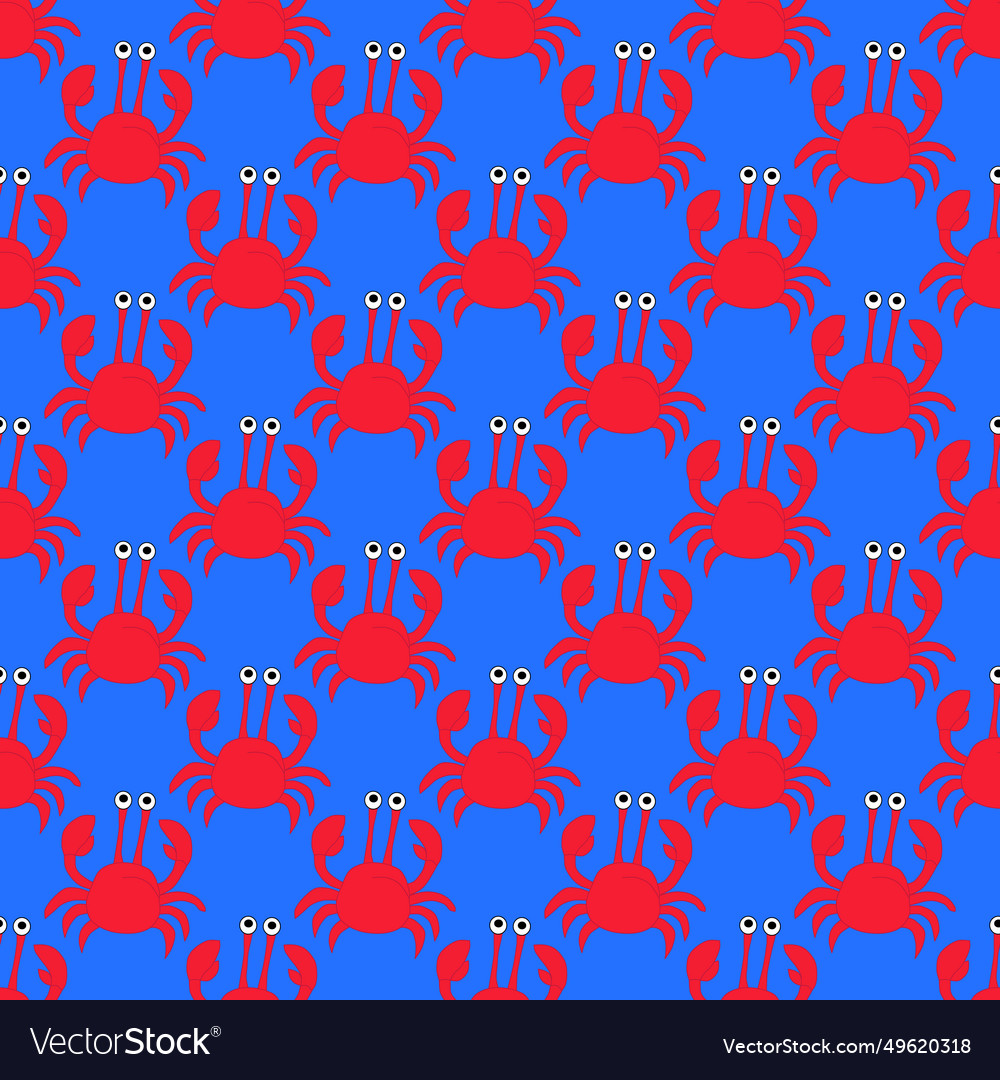 Crab seamless pattern Royalty Free Vector Image