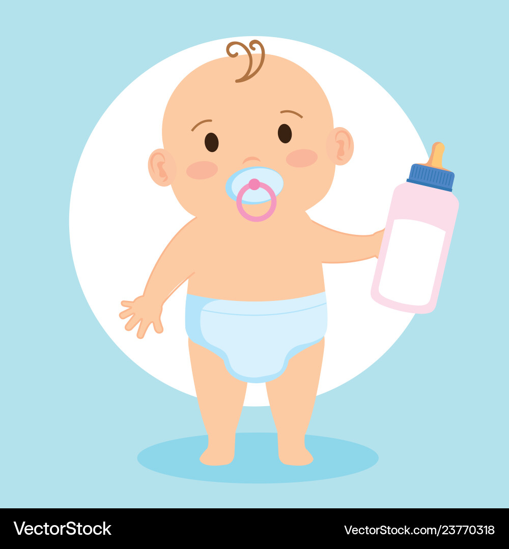 Cute little baby character Royalty Free Vector Image