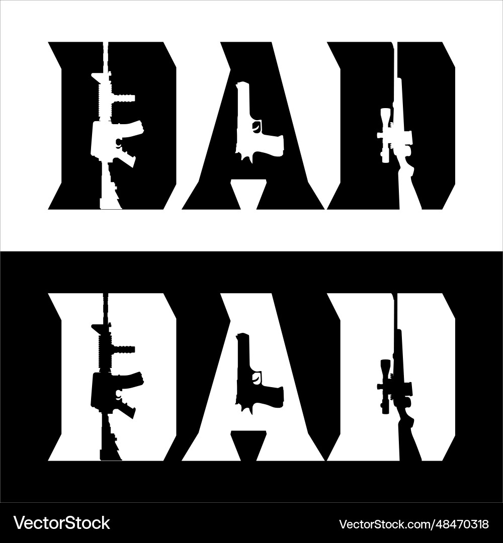 Dad rifle sniper m4 carbine desert eagle Vector Image