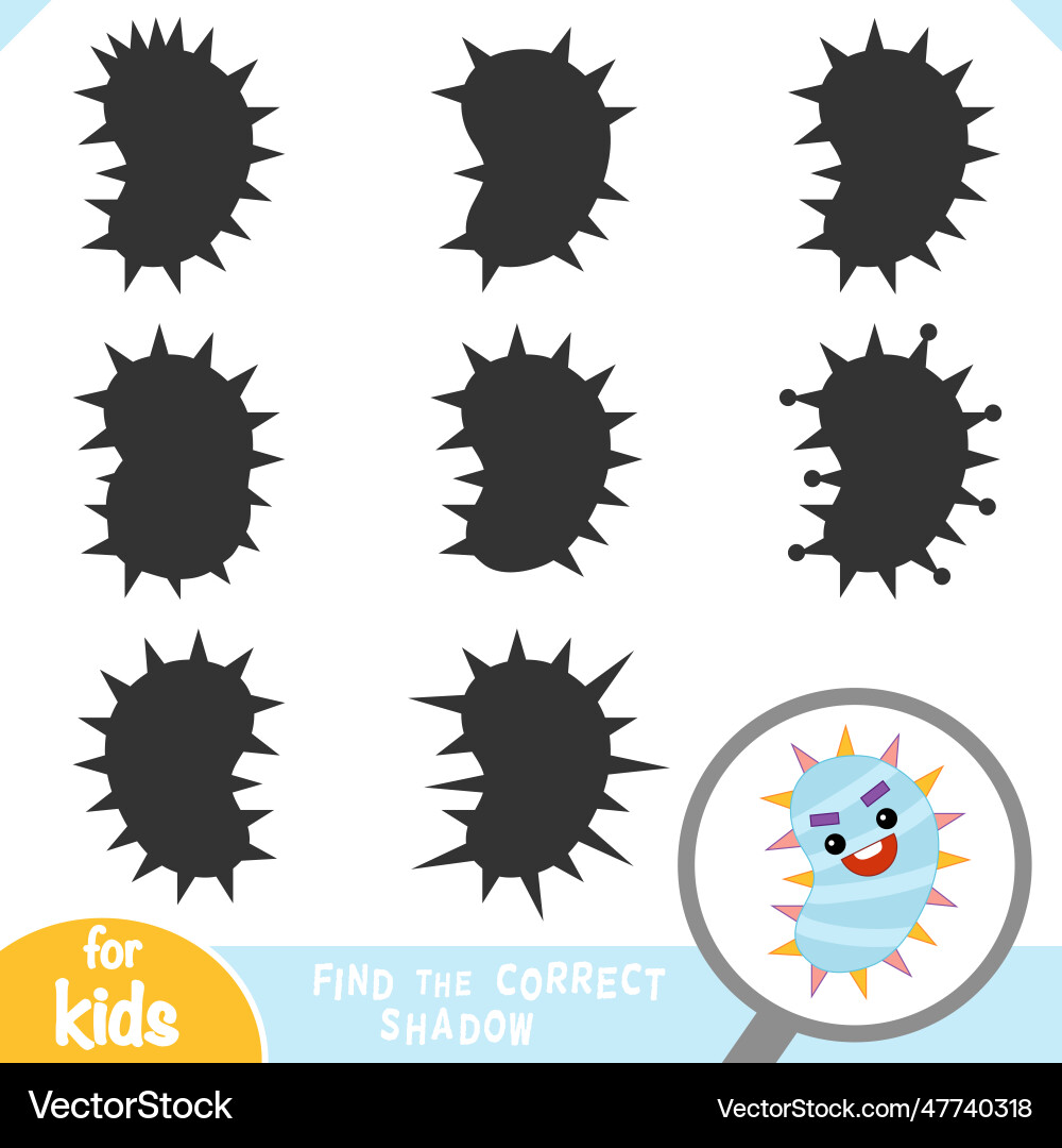 Find the correct shadow game for children cute Vector Image