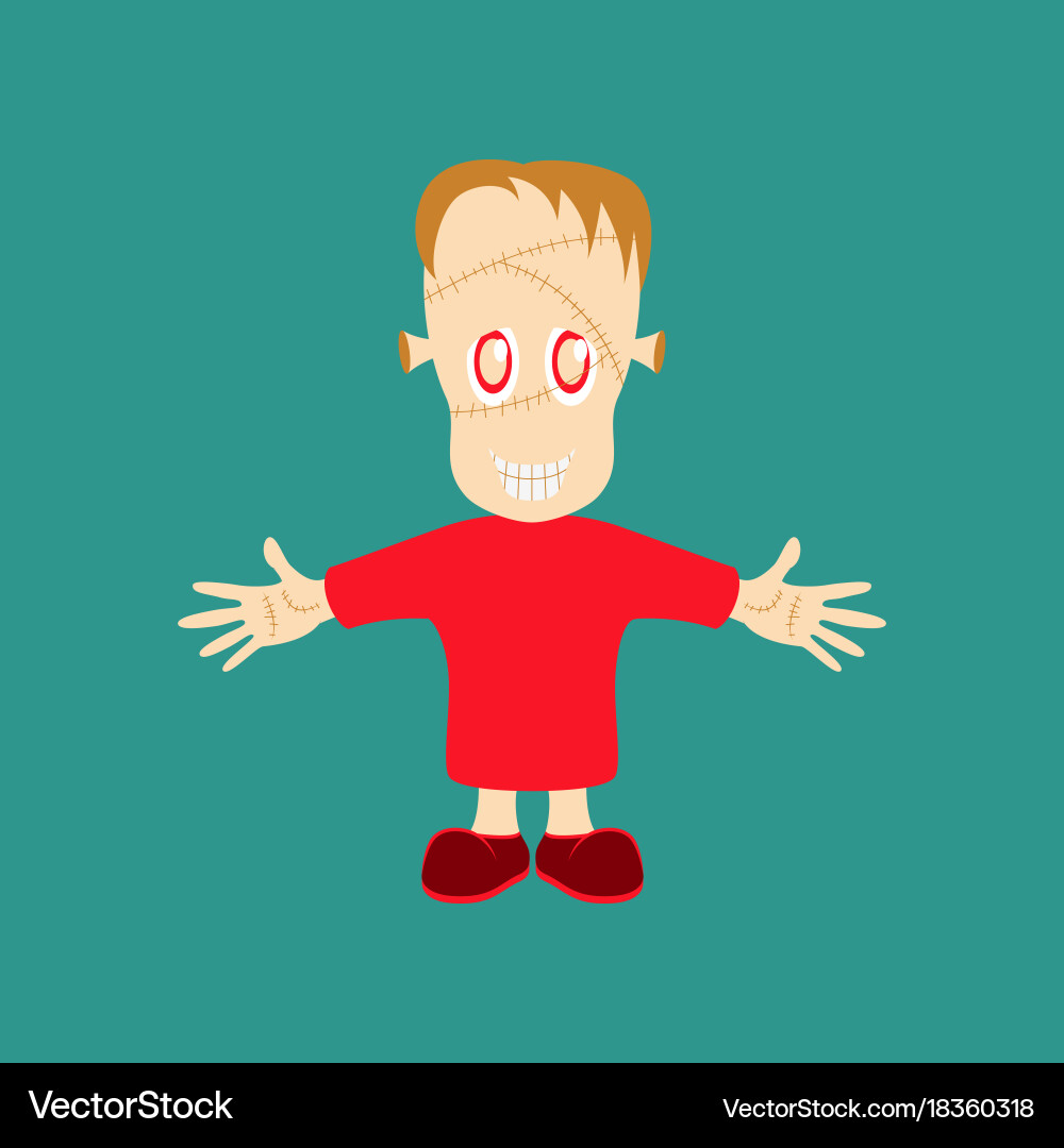Flat on background of zombie men Royalty Free Vector Image