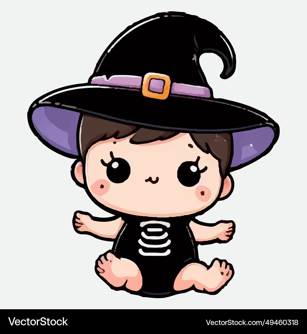 Halloween cute baby witch file Royalty Free Vector Image