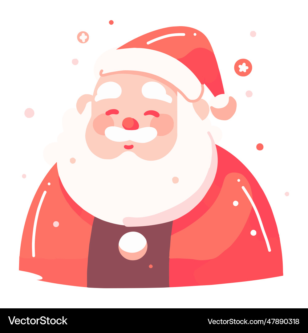 Hand drawn happy santa character in flat style Vector Image