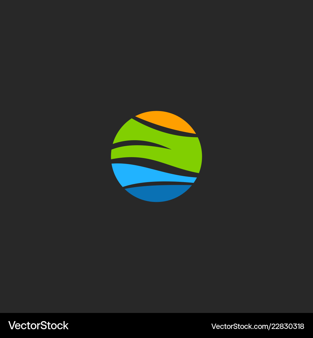 Round ecology abstract company logo Royalty Free Vector