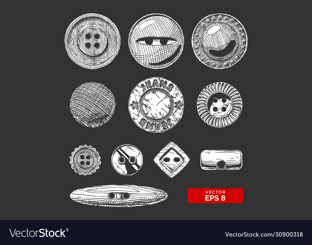 Set button clothes Royalty Free Vector Image - VectorStock