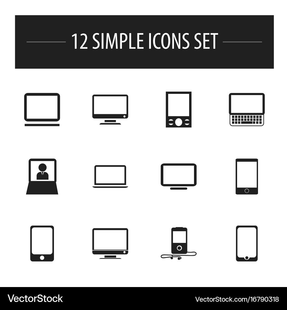 Set of 12 editable instrument icons includes Vector Image