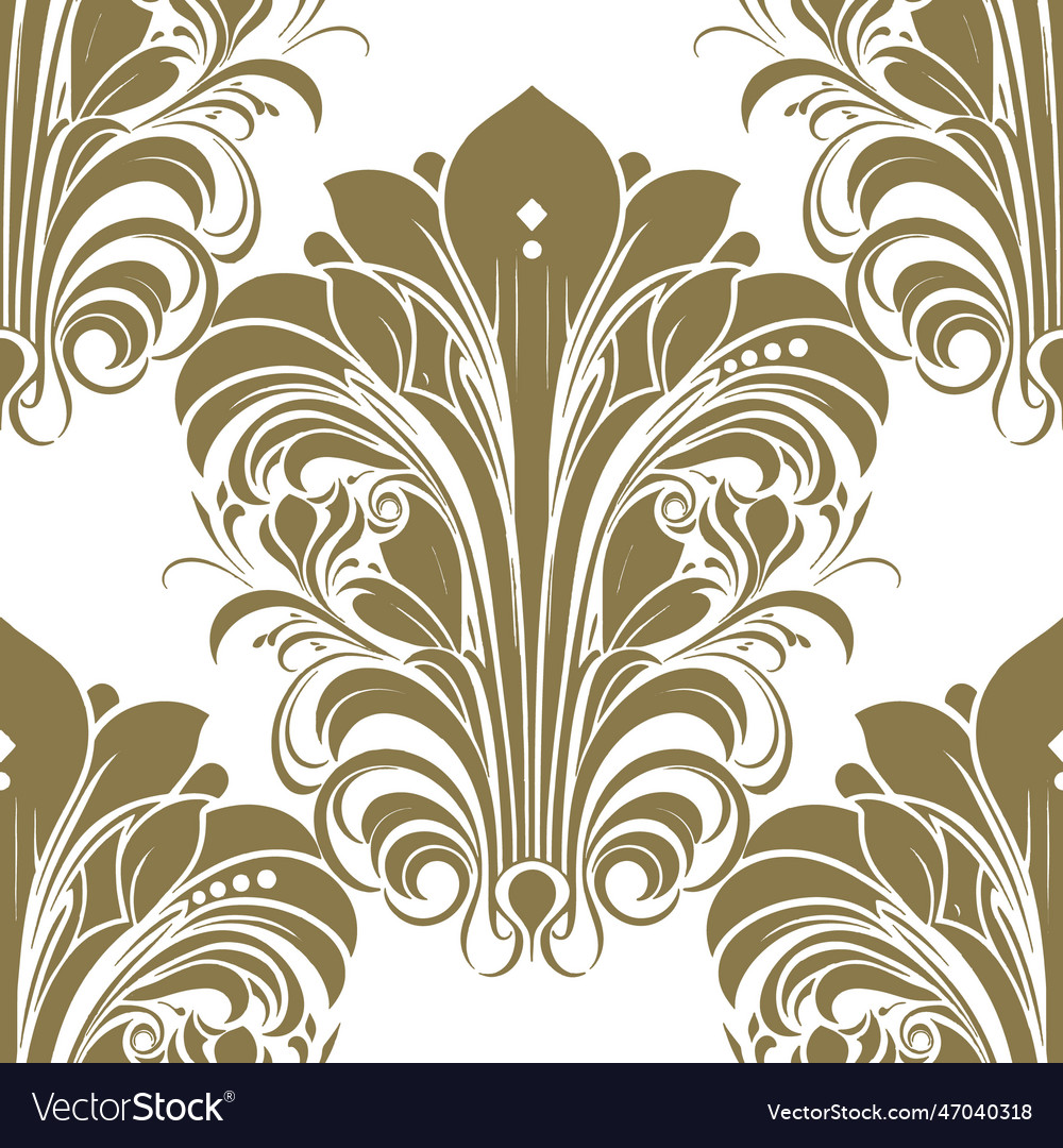 Vintage art nouveau floral seamless pattern Vector Image