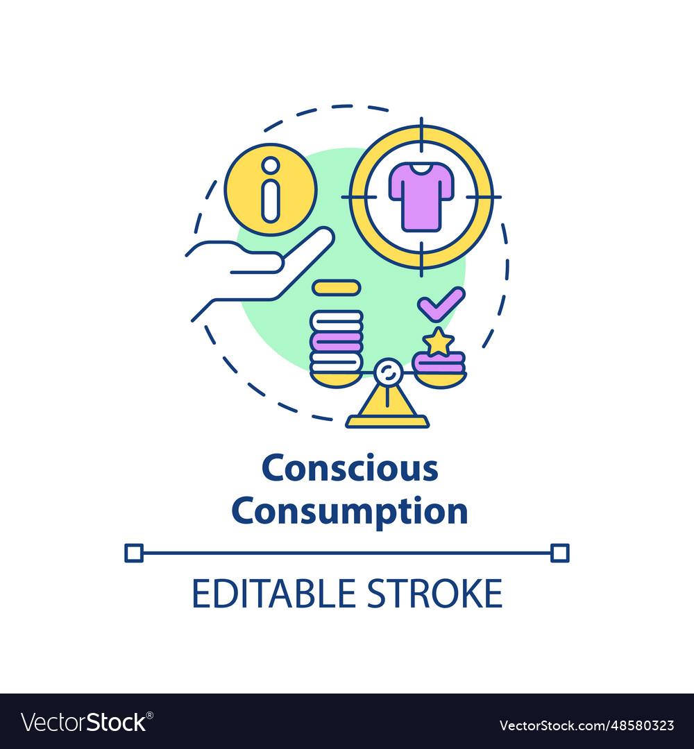 2d customizable thin line icon conscious Vector Image