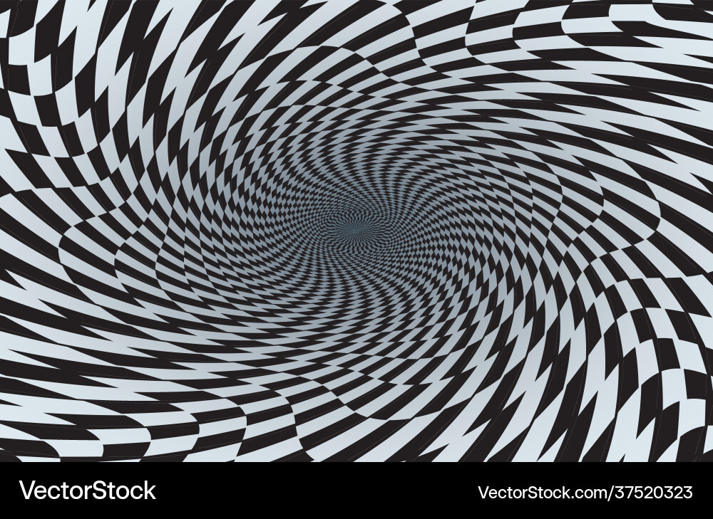 Abstract striped black and white spiral background